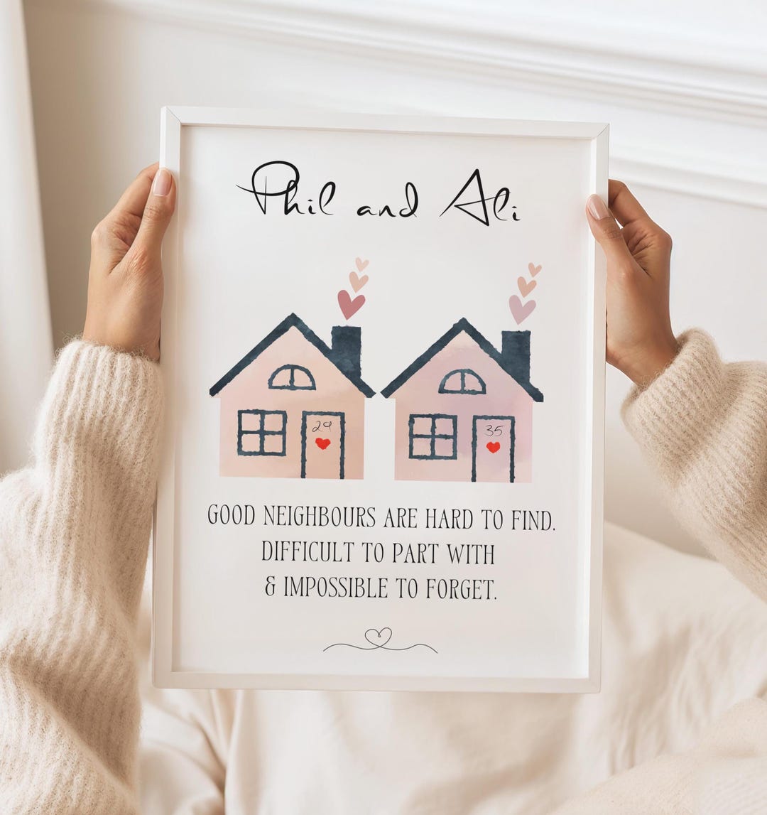 Personalised Neighbors Thank You Print: Leaving or New Home Gift - Etsy