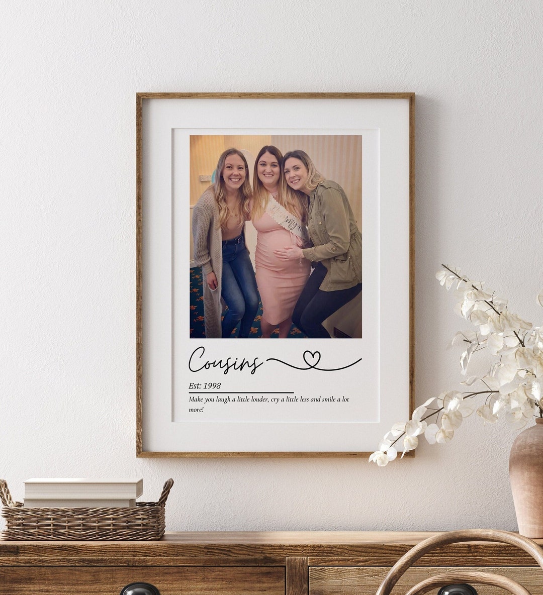 Personalised Cousins Photo Print, Modern Family Keepsake Decor - Etsy