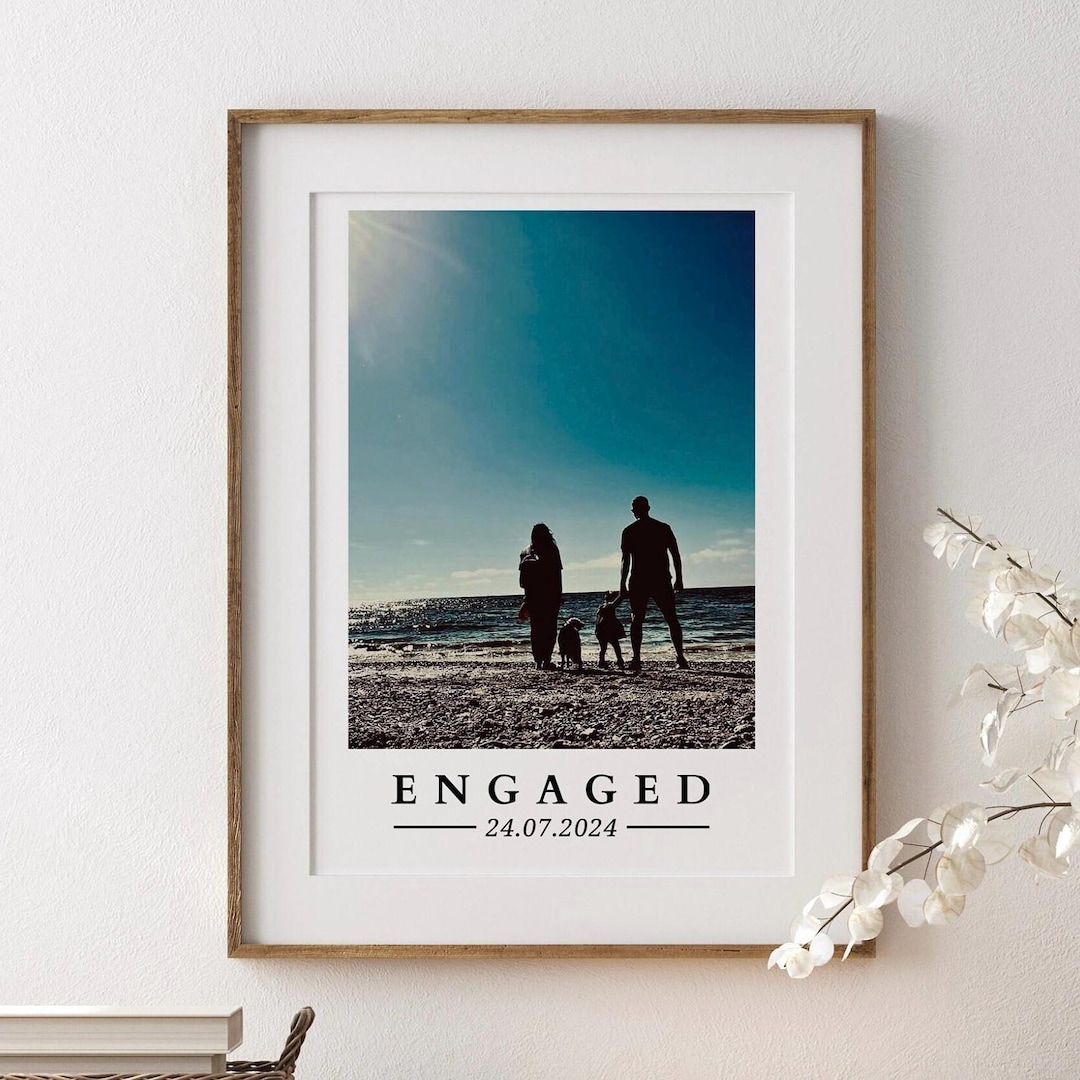 Personalised Engagement Photo Keepsake: Newly Engaged Gift for Couple ...