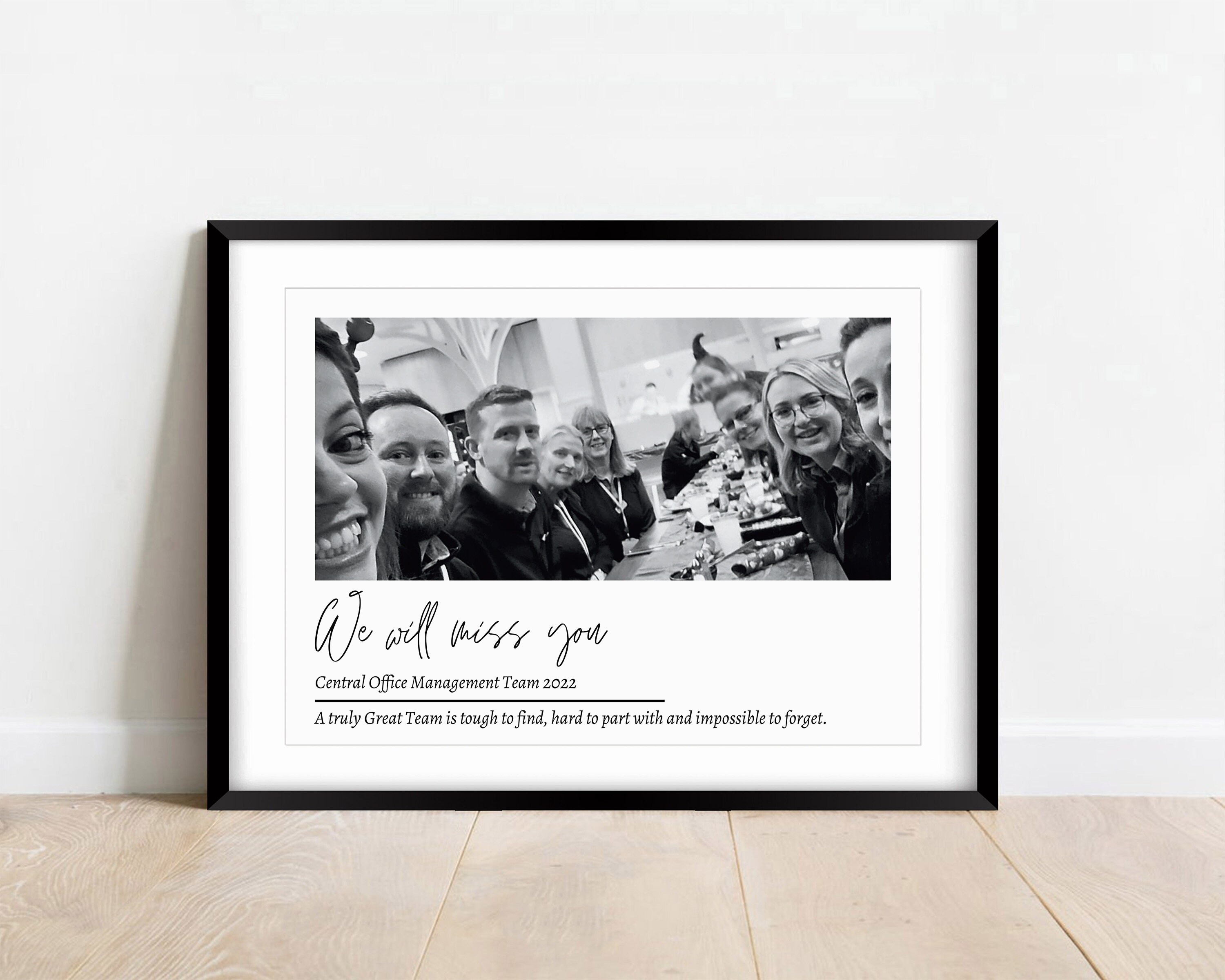 Personalised Work Leaving Gift Print: Team Photo Keepsake, Retirement ...