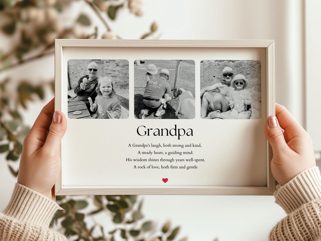 Personalised Grandad Gift From Grandkids Photo Collage Print Birthday ...