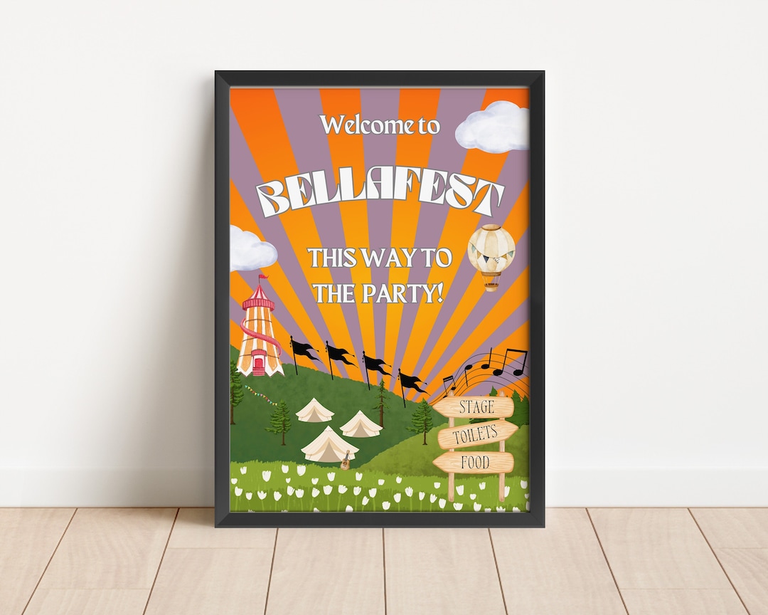 Festival Birthday Poster, Festival Themed Party Print, Hen Stag Party ...
