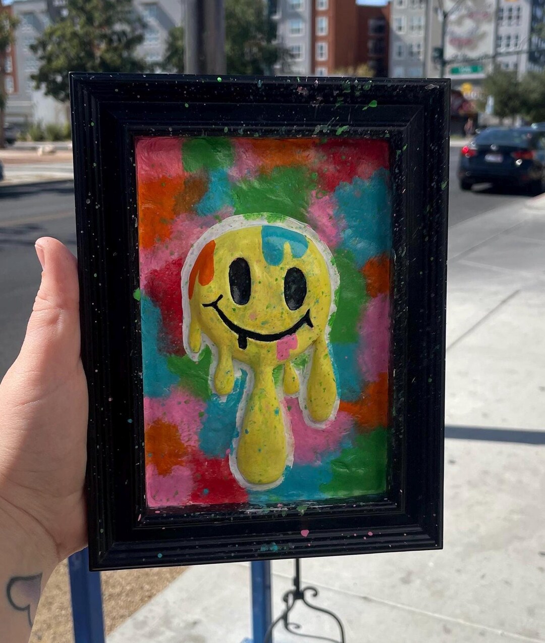 Dripping Smiling Face Wall Art Handmade Clay Wall Art Clay Wall Hanging ...