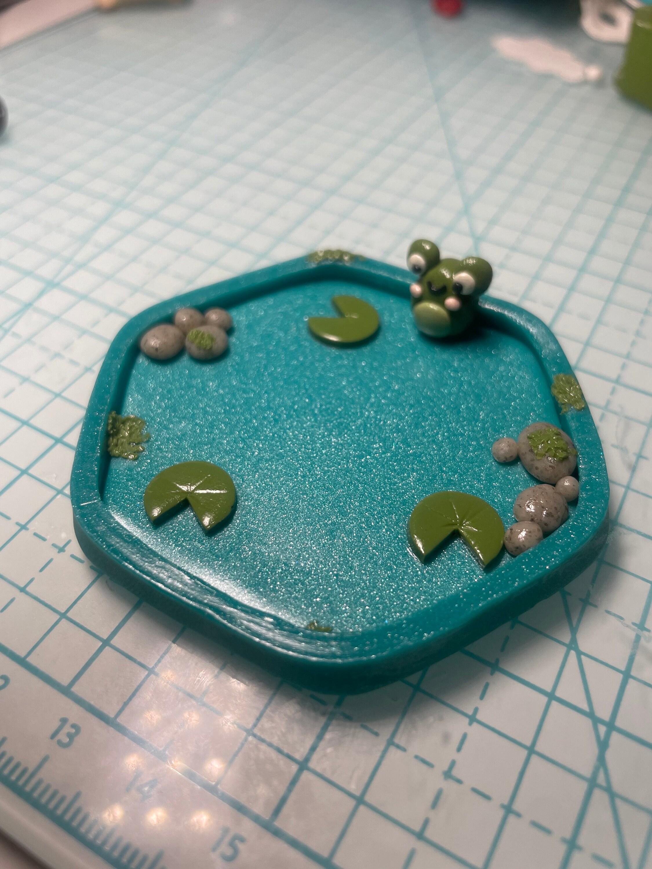 Frog Pond Trinket Tray Small Ring Dish Cute Cottagecore Frog Ring Dish ...