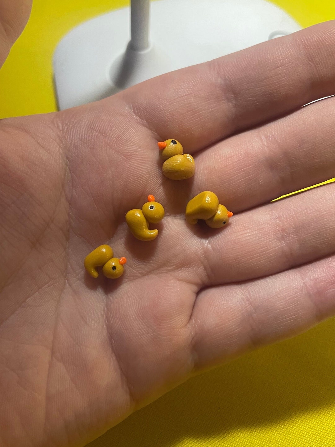 Mini Ducks Hand Sculpted Polymer Clay Ducks Fairy Garden Accessories - Etsy