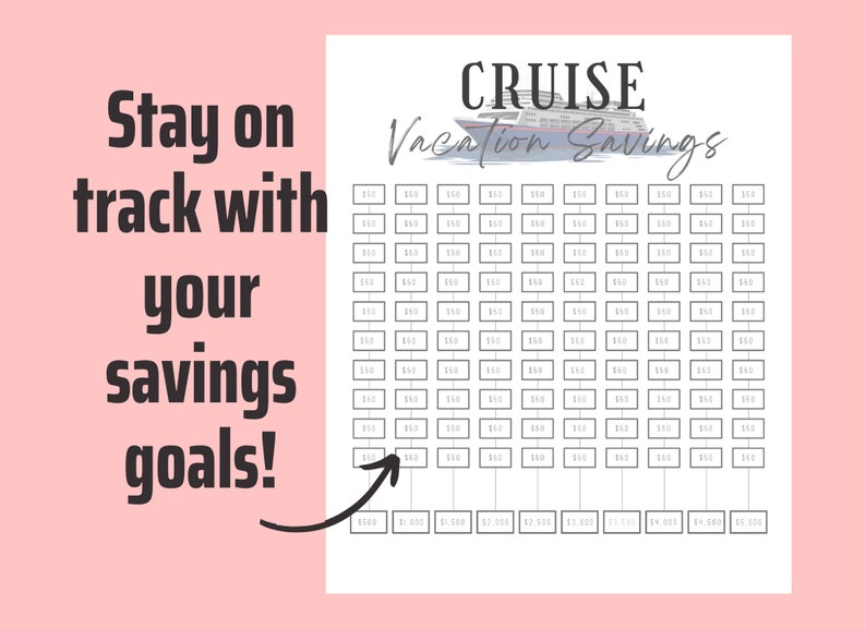 5K Savings Challenge, Cruise Vacation Savings Tracker, Printable ...