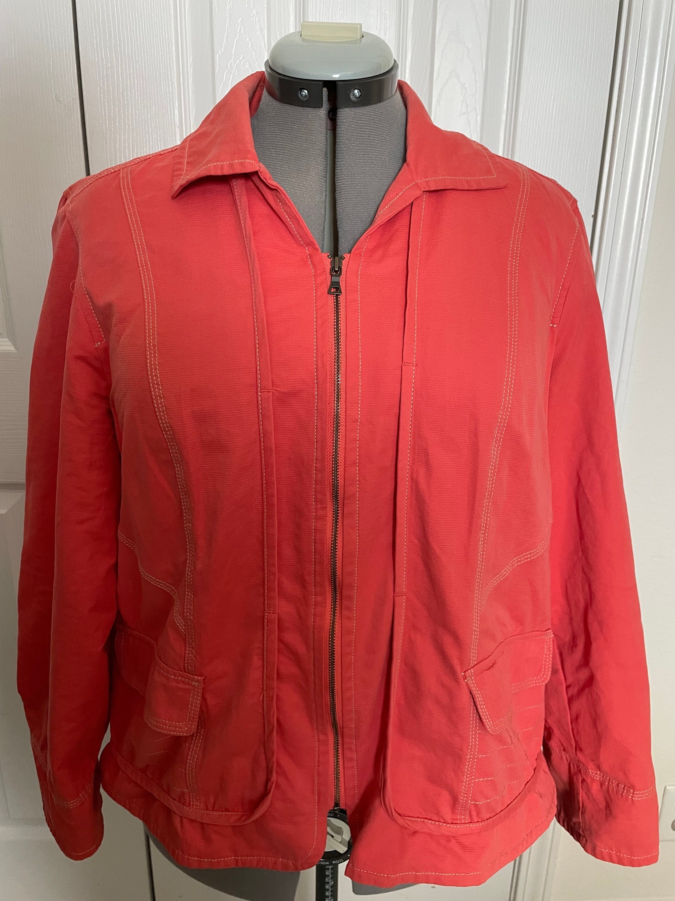 Chico's 3 Orange Long Sleeve Utility Jacket - Etsy