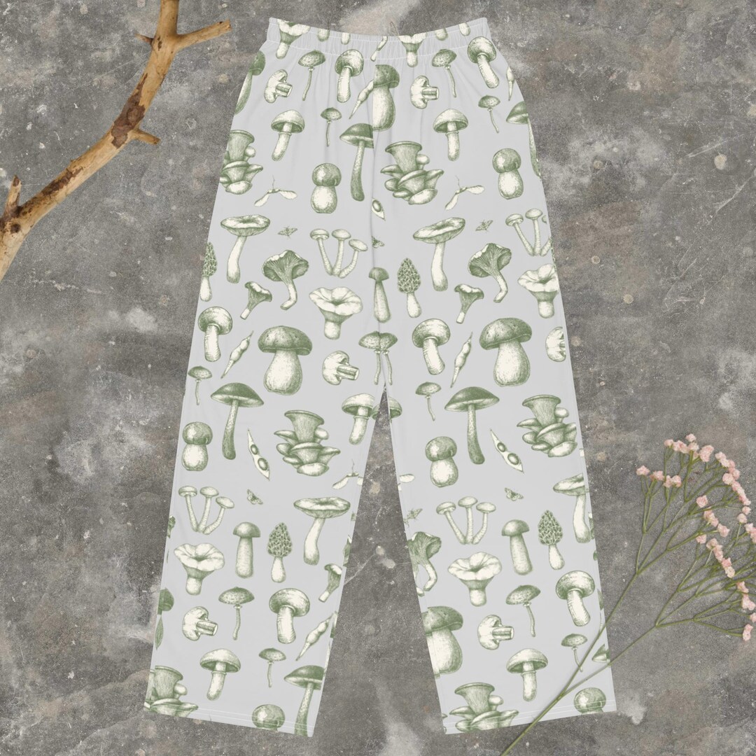 Unique Vintage Herbology Mushroom Pajama Pants for Nature Lovers ...
