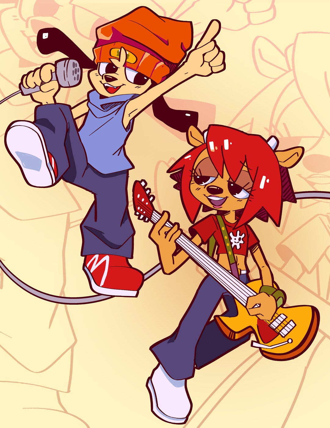 Parappa the Rapper / Lammy & Parappa Print/buttons - Etsy