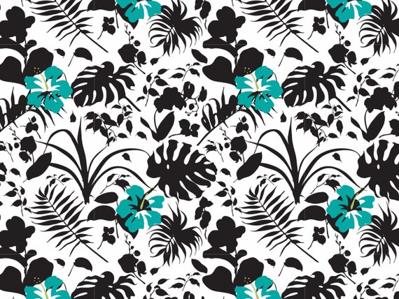White Hawaiian Print Background