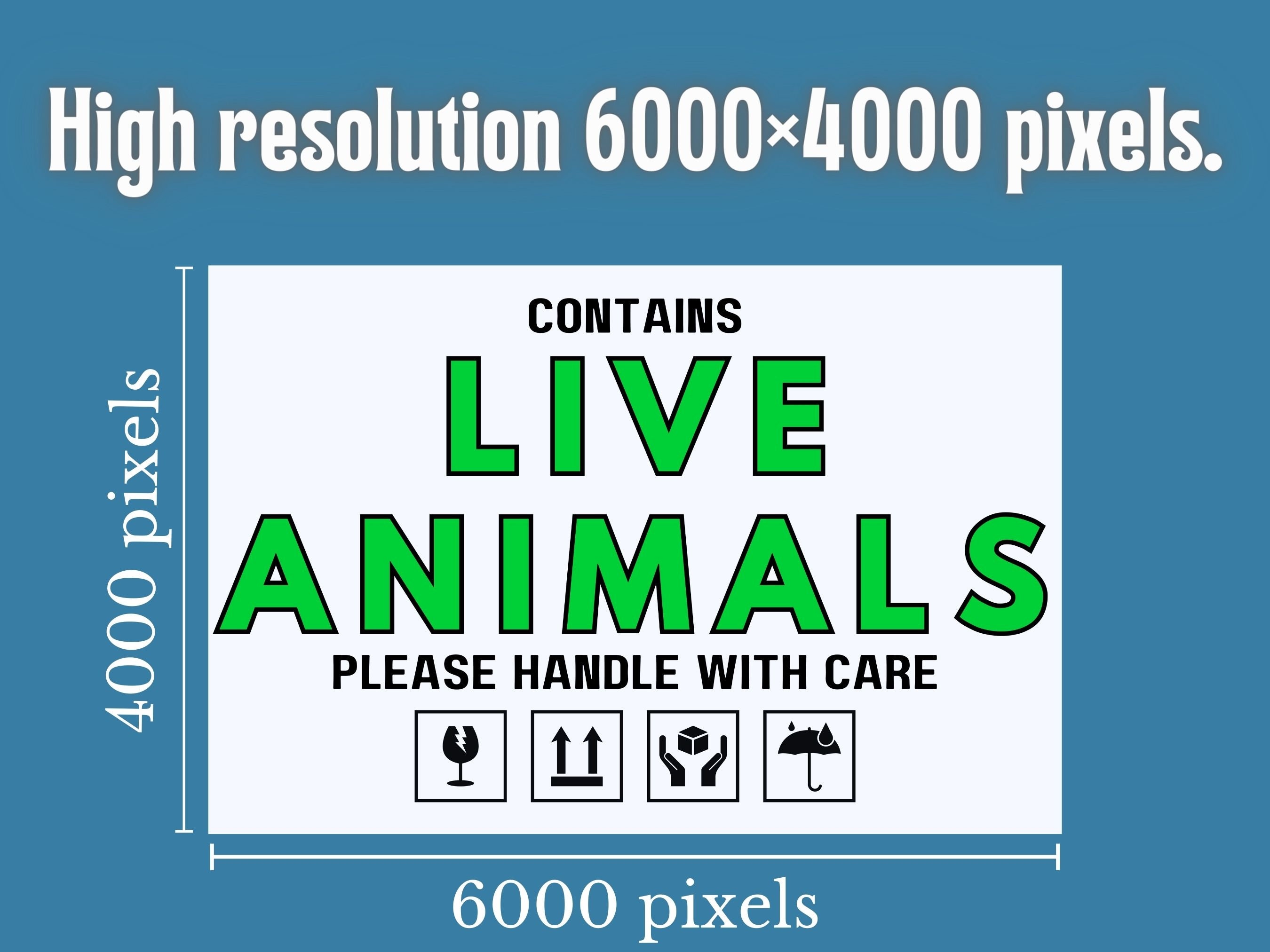 Live Animals Shipping Label – Printable Fragile Box Sticker (PDF & PNG ...