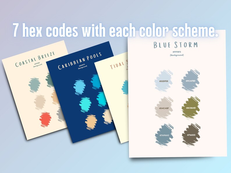 28 Ocean & Sea Colors 4 Nautical Hex Code Palettes Instant Download PDF ...