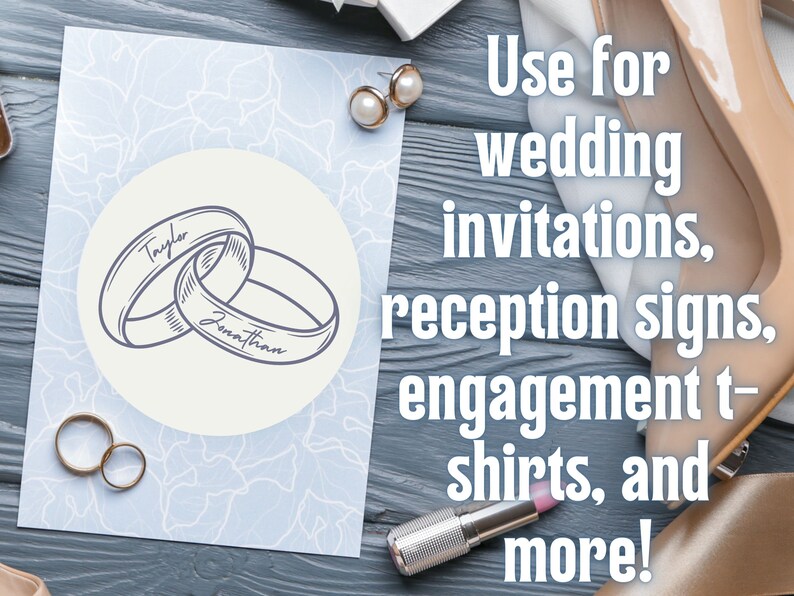 Personalized Wedding Bands SVG & PNG Customized Digital Download for ...