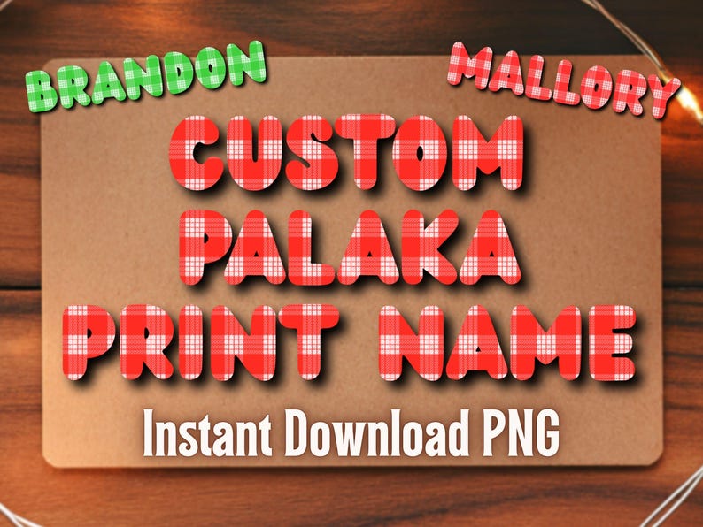 Custom Name - Palaka Plaid - Digital Download PNG With Transparent ...