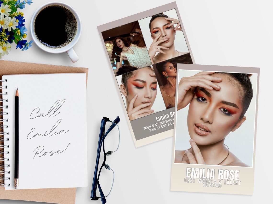 Chic Comp Card Template for Models / Actors - Put Your Best Face ...