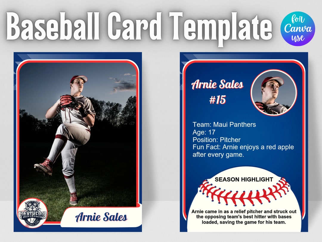 Customizable Classic Retro Baseball Card Template | for Baseball ...