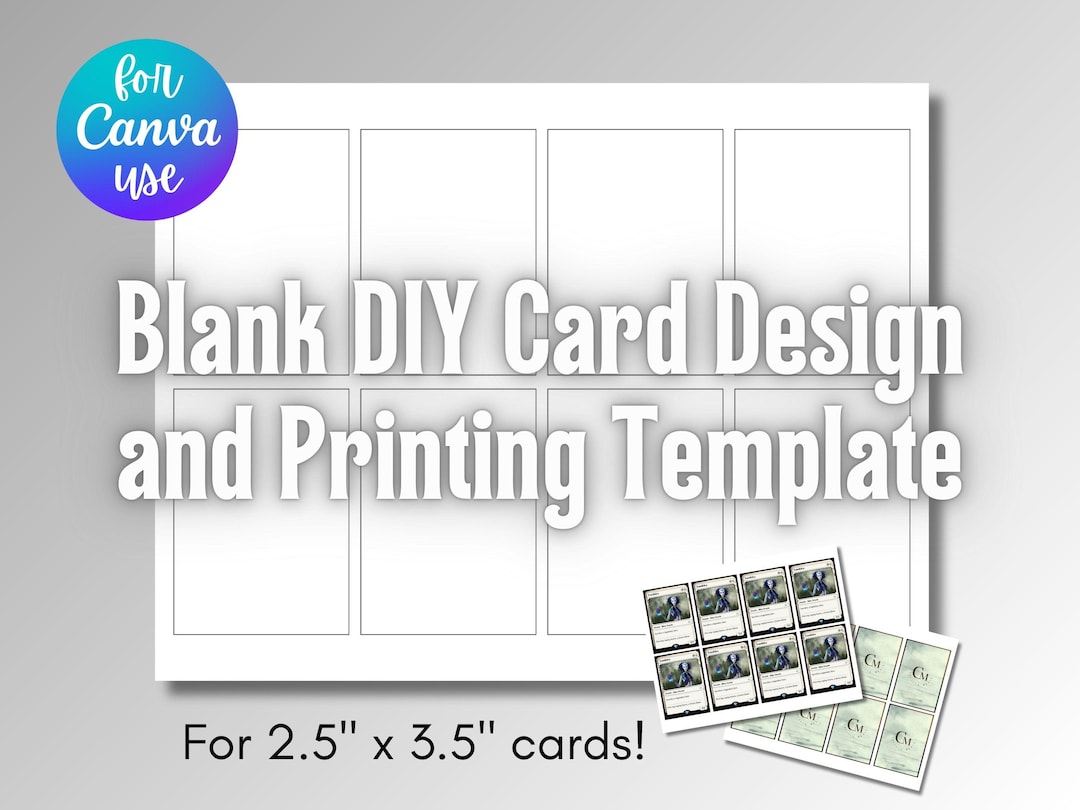 Blank Card Template | DIY TCG Playing Cards, A4 & US Letter (instant ...