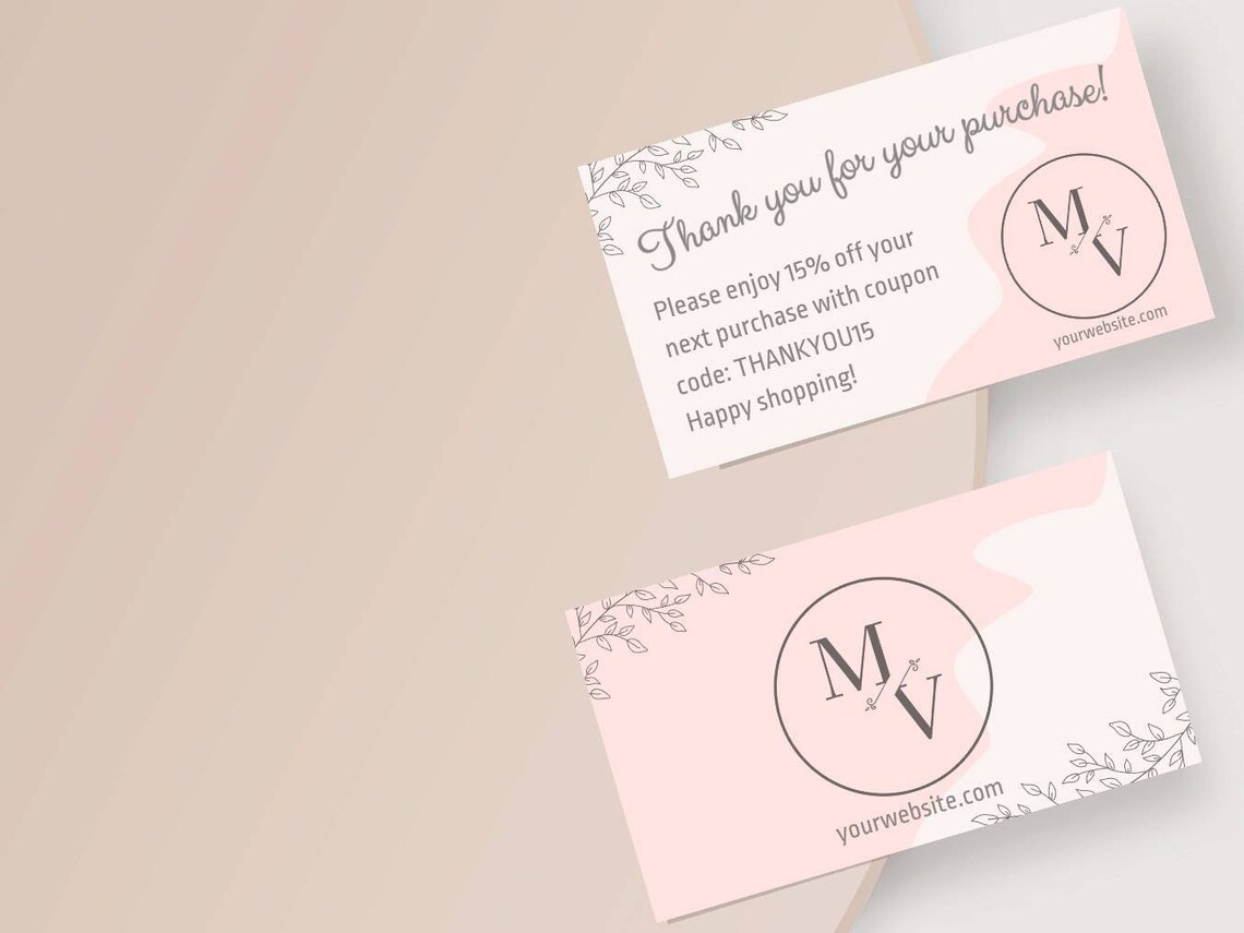 Editable Thank You Discount Card Template for Small Business Owners ...