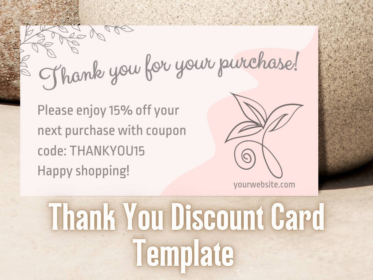 Editable Thank You Discount Card Template for Small Business Owners ...
