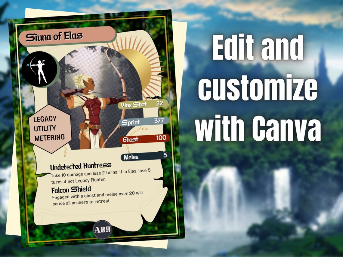 RPG Character Trading Card Game Template - Etsy