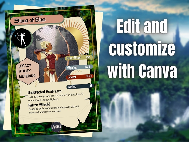 RPG Character Trading Card Game Template - Etsy