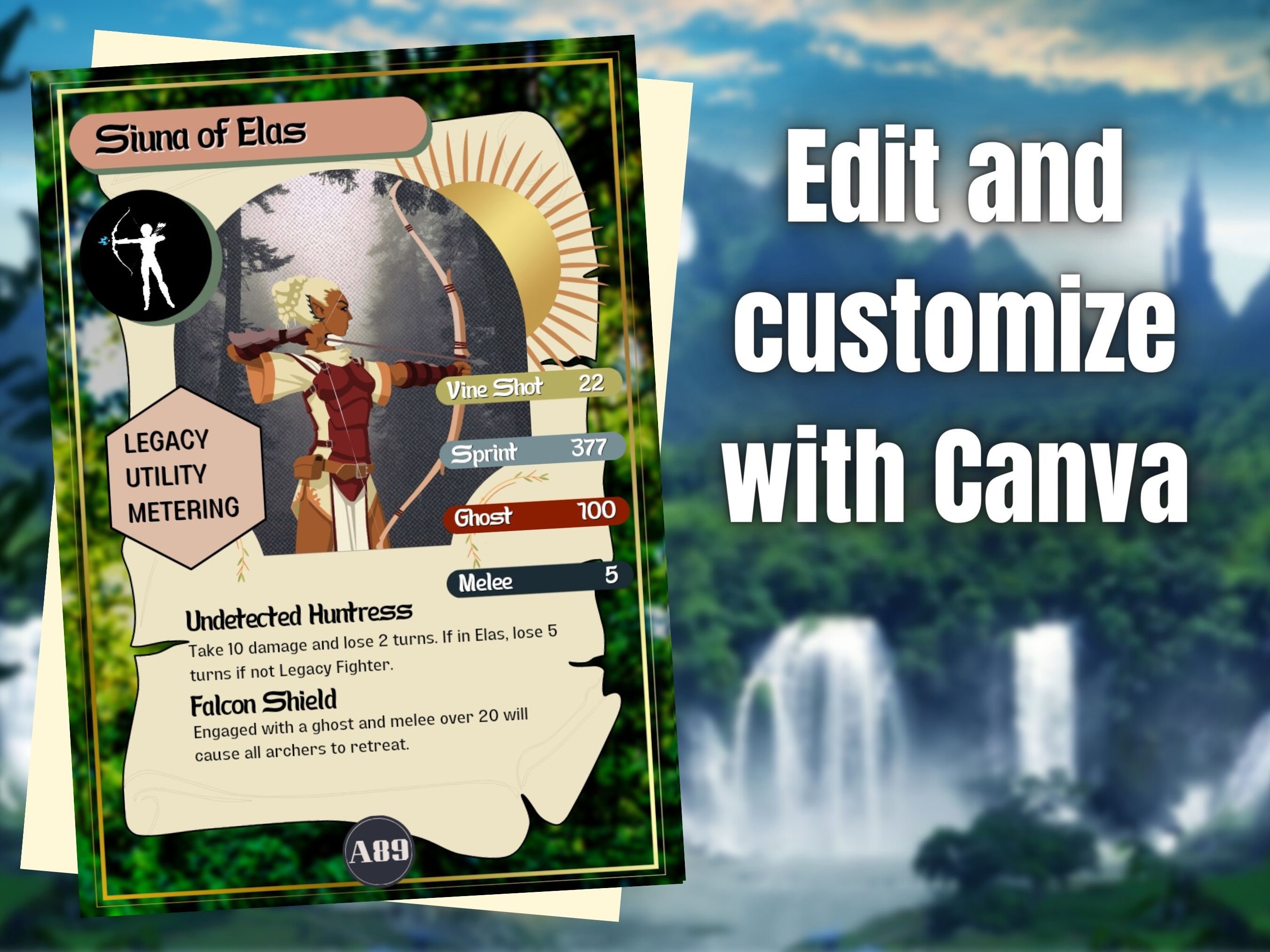 RPG Character Trading Card Game Template - Etsy