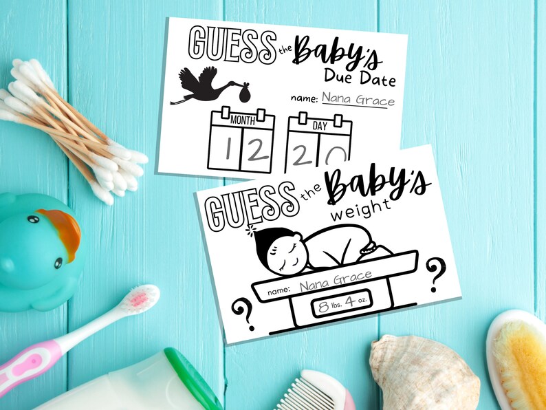 Printable Baby Shower Guessing Games Guess the Baby's - Etsy