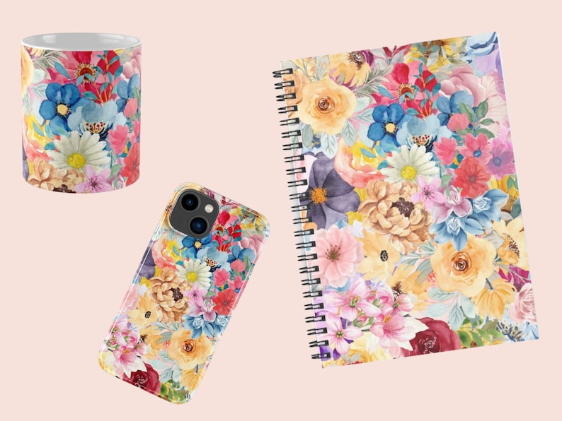 Floral Bouquet Seamless Pattern 3600x3600 Pixels - Instant Download - Etsy