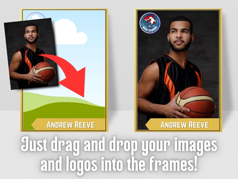 Custom Basketball Card Template | Editable Colors, Fonts (for Canva) - Etsy