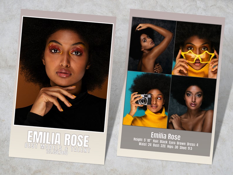 Chic Comp Card Template for Models / Actors - Put Your Best Face ...