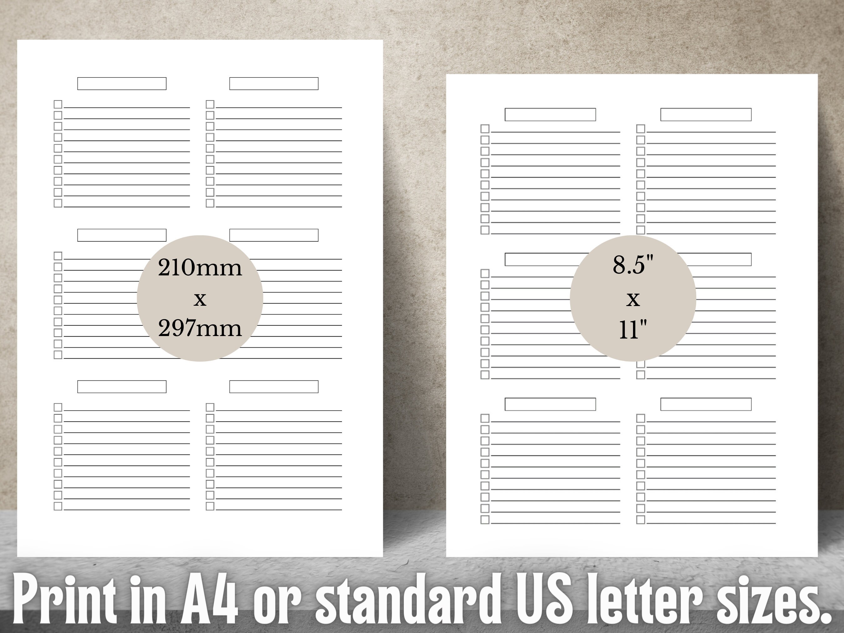 Printable Blank Checklist for Planning Tasks, Organizing Ideas, Grocery ...