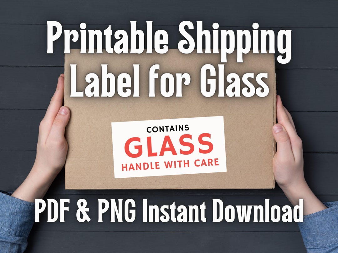 Contains Glass Handle With Care Shipping Label for Tagging Fragile ...