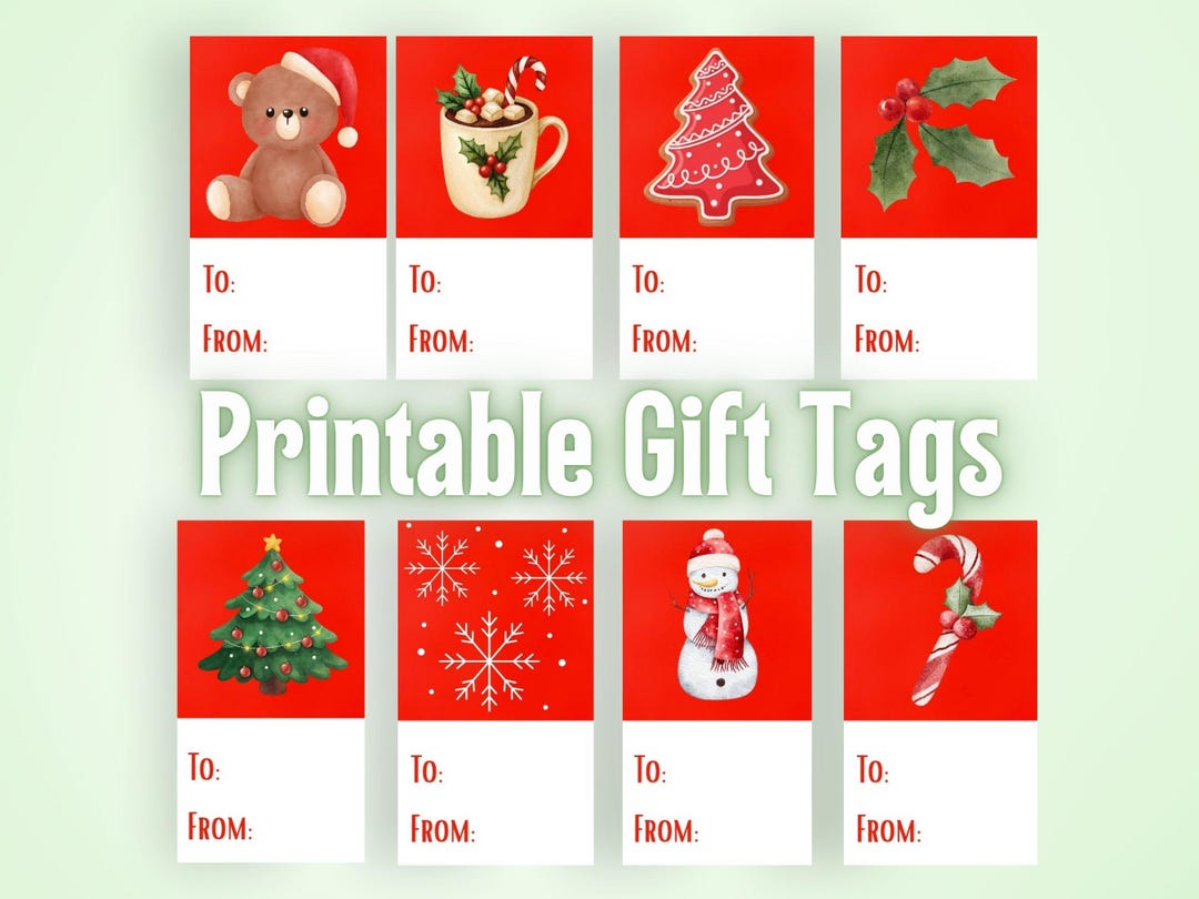 Printable Christmas Gift Tags - Instant Download PDF - Etsy