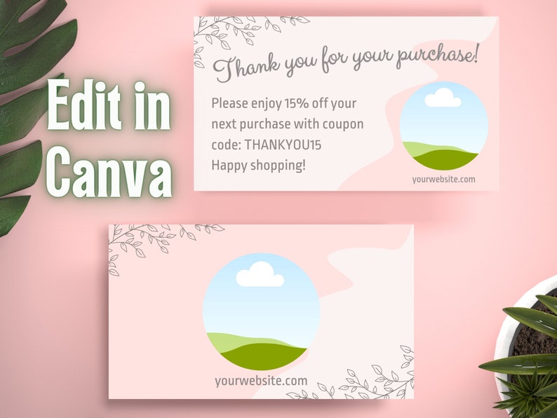 Editable Thank You Discount Card Template for Small Business Owners ...