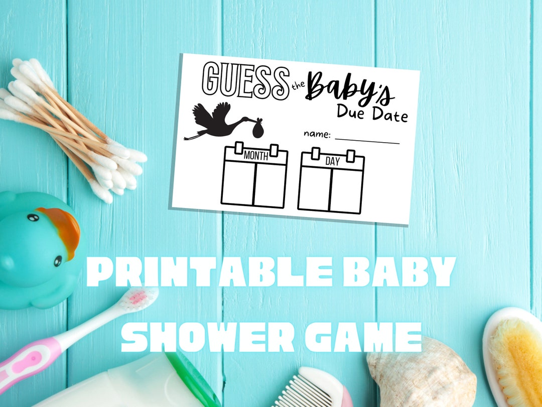 Printable Baby Shower Game Guess the Baby's Due Date - Etsy