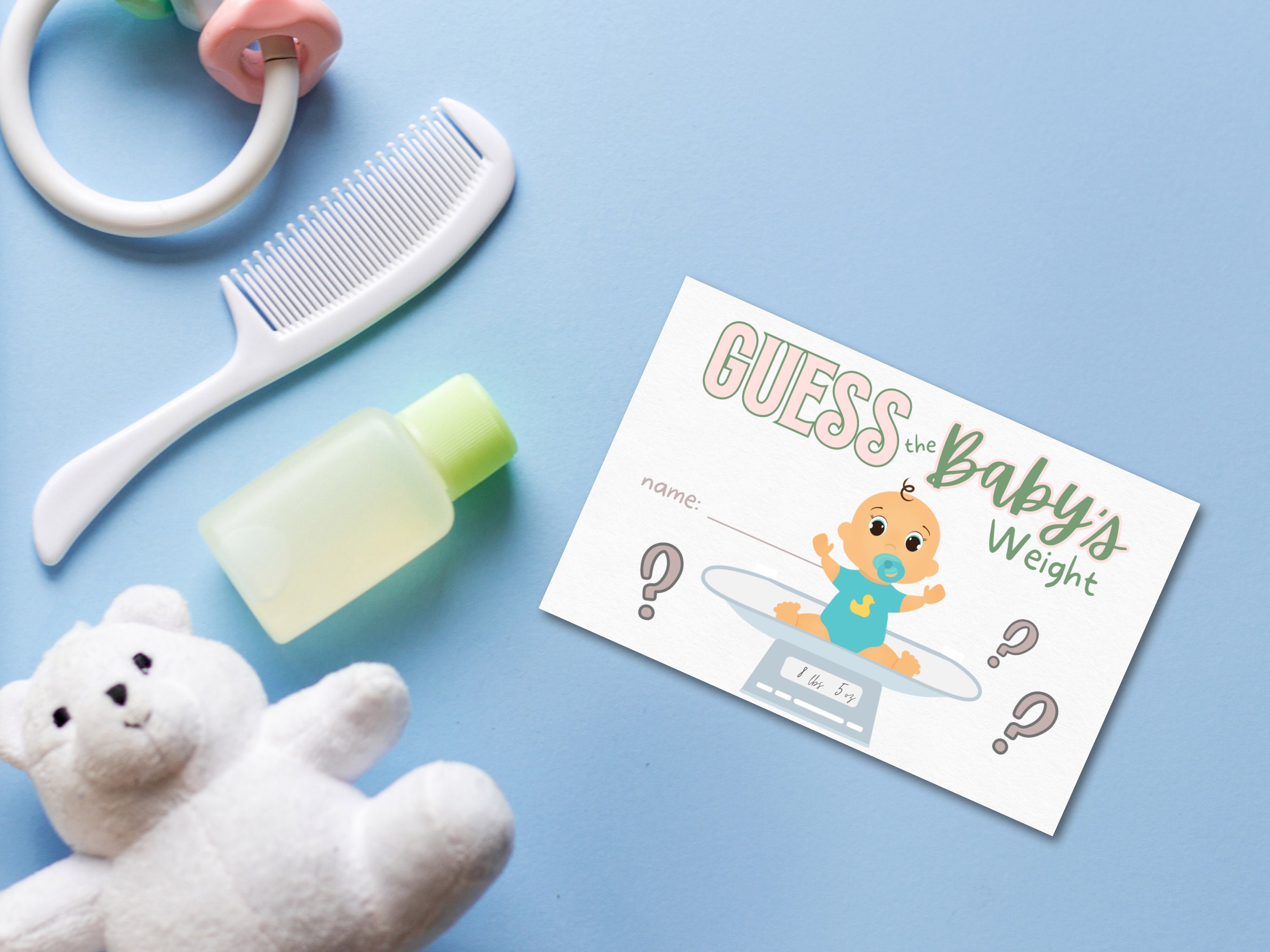 Printable Baby Shower Guessing Games - Guess the Baby's Weight & Guess ...
