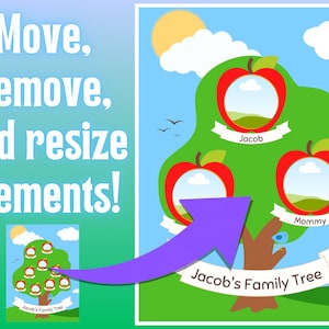 Kids' Family Apple Tree Template for Printable Children's Decor and ...