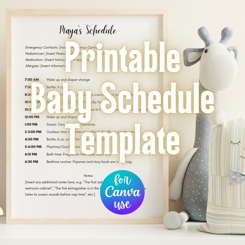 Baby Schedule - Etsy