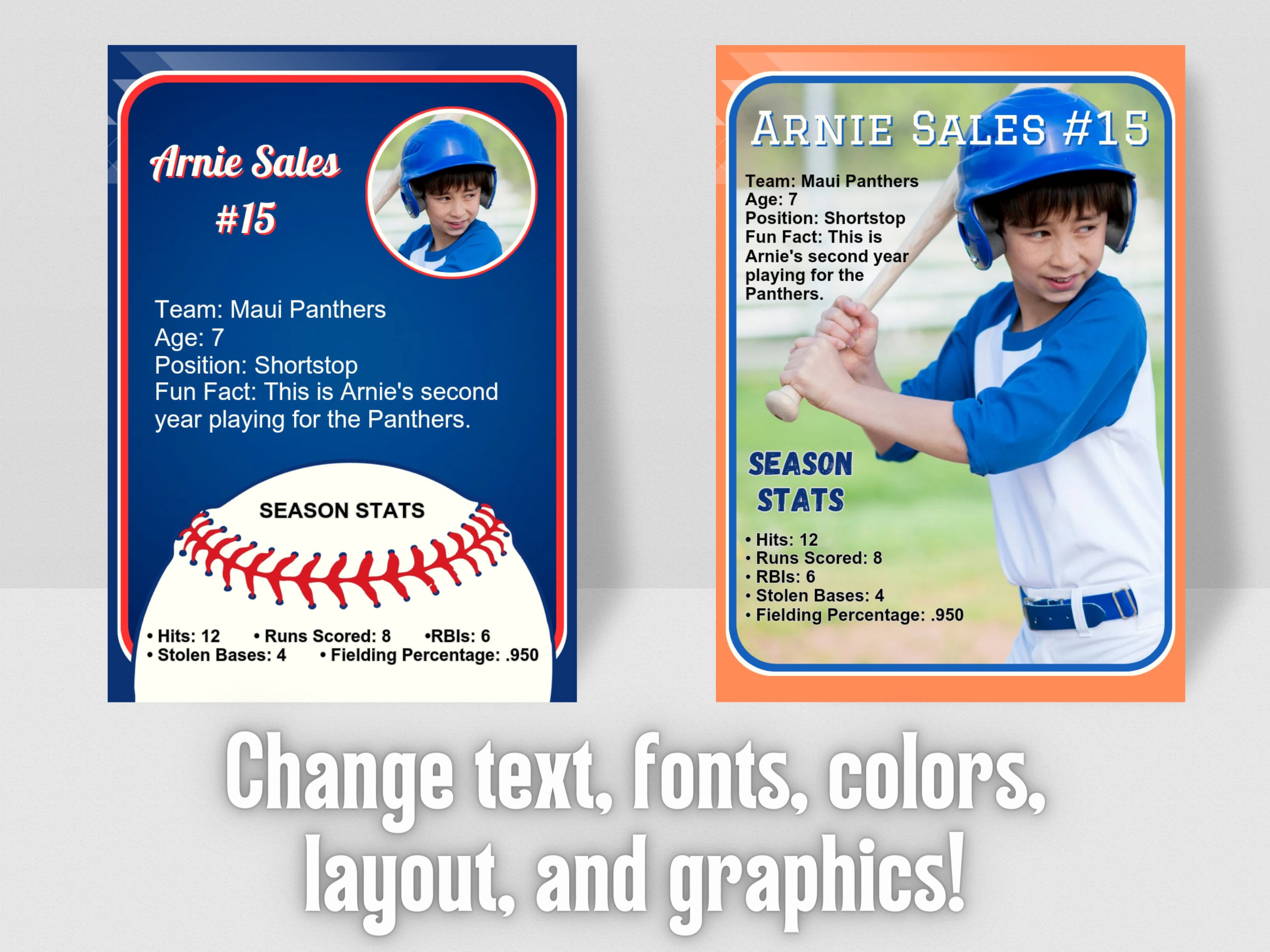 Retro Baseball Card Template | Customizable Canva Design (digital ...
