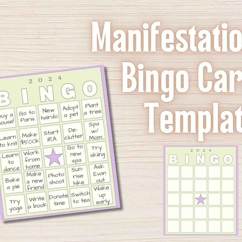 Vision Board Bingo Cards - Etsy
