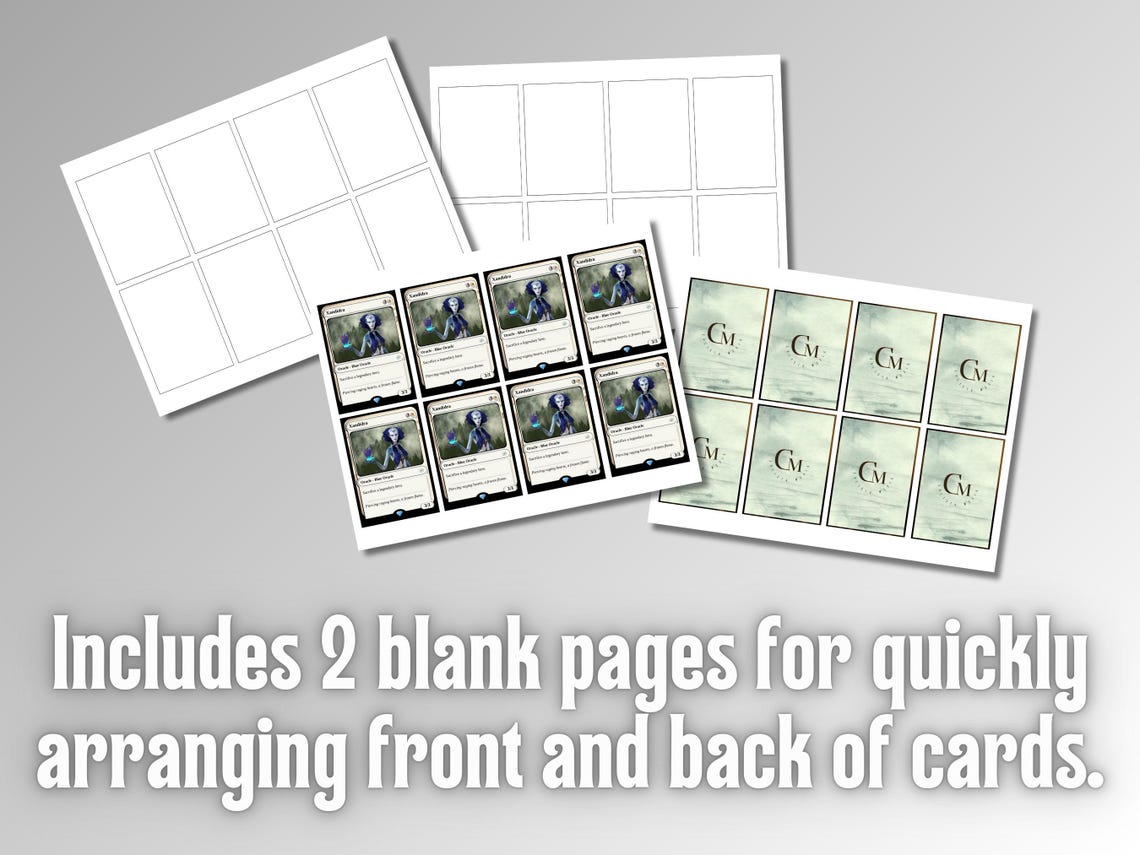 Blank Card Template | DIY TCG Playing Cards, A4 & US Letter (instant ...