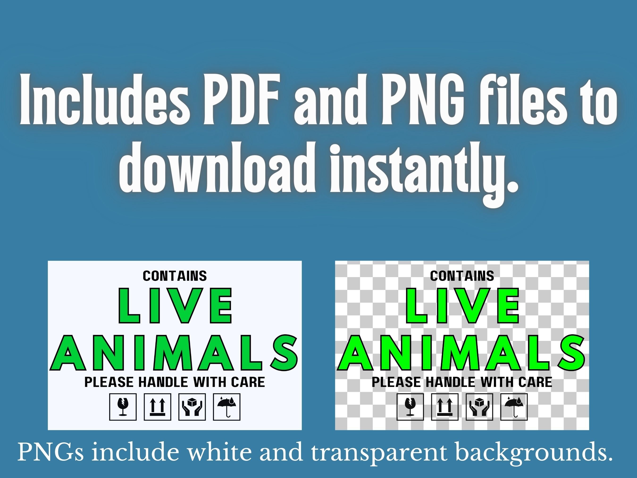 Printable Live Animals Shipping Label for Tagging Fragile Boxes ...