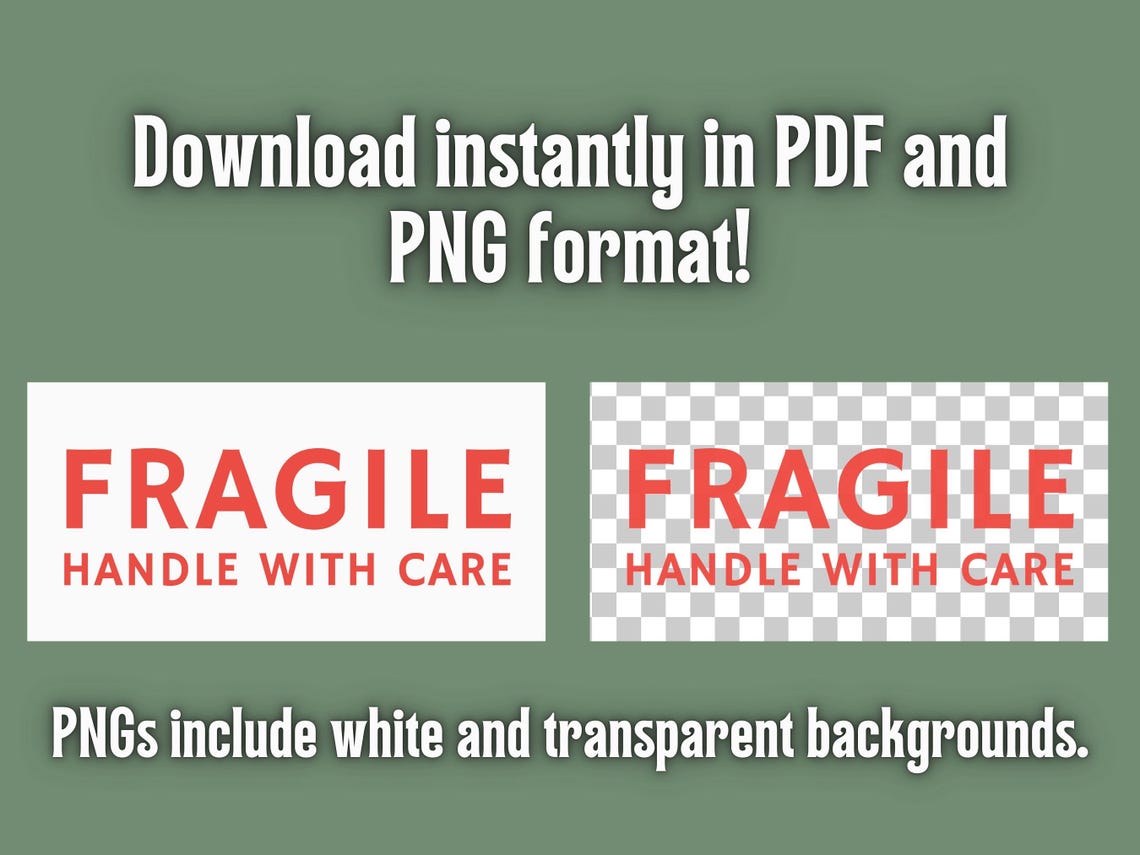 Printable FRAGILE Shipping Label for Tagging Fragile Boxes - Printable ...