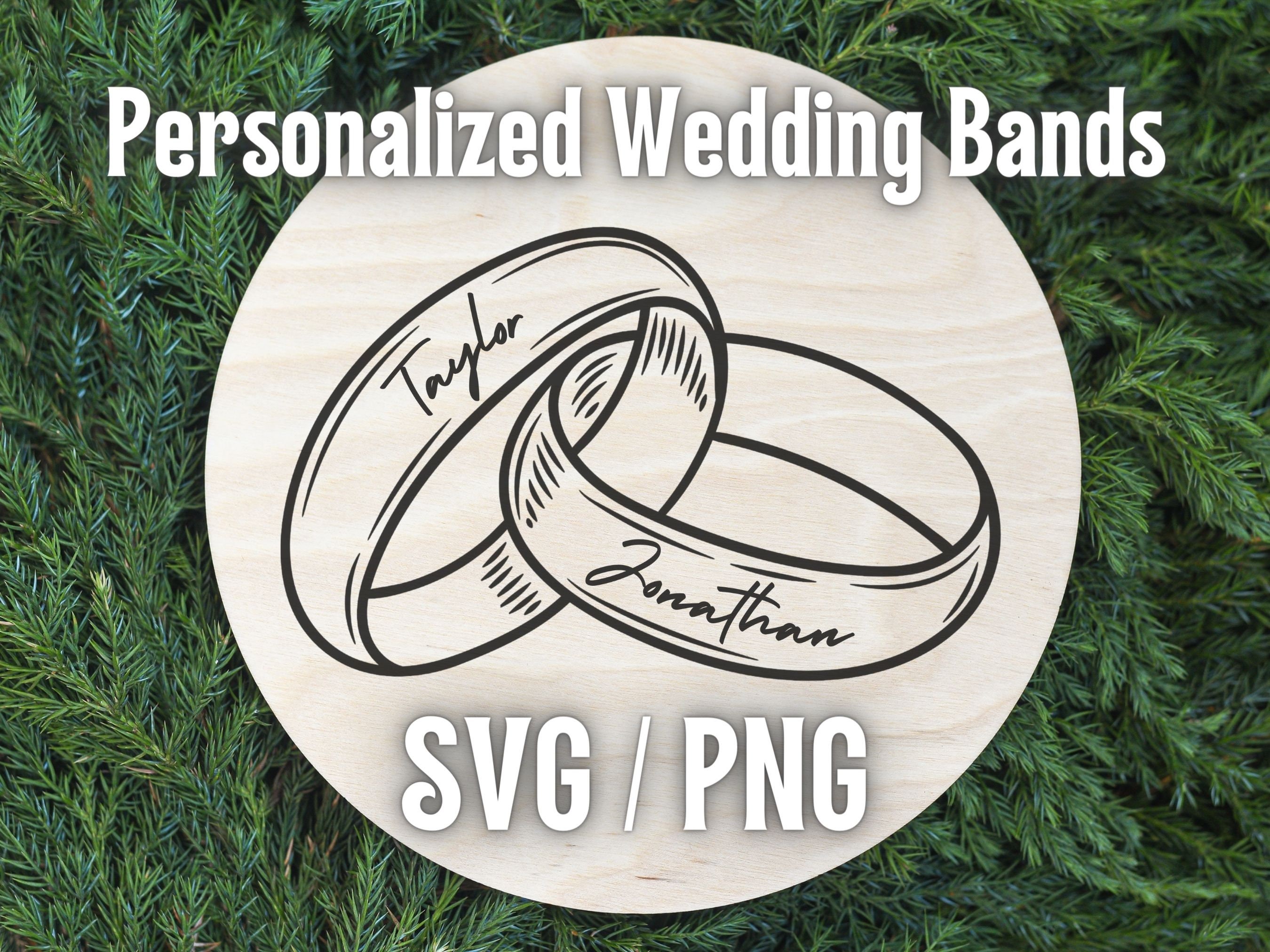 Personalized Wedding Bands SVG & PNG Customized Digital Download for ...