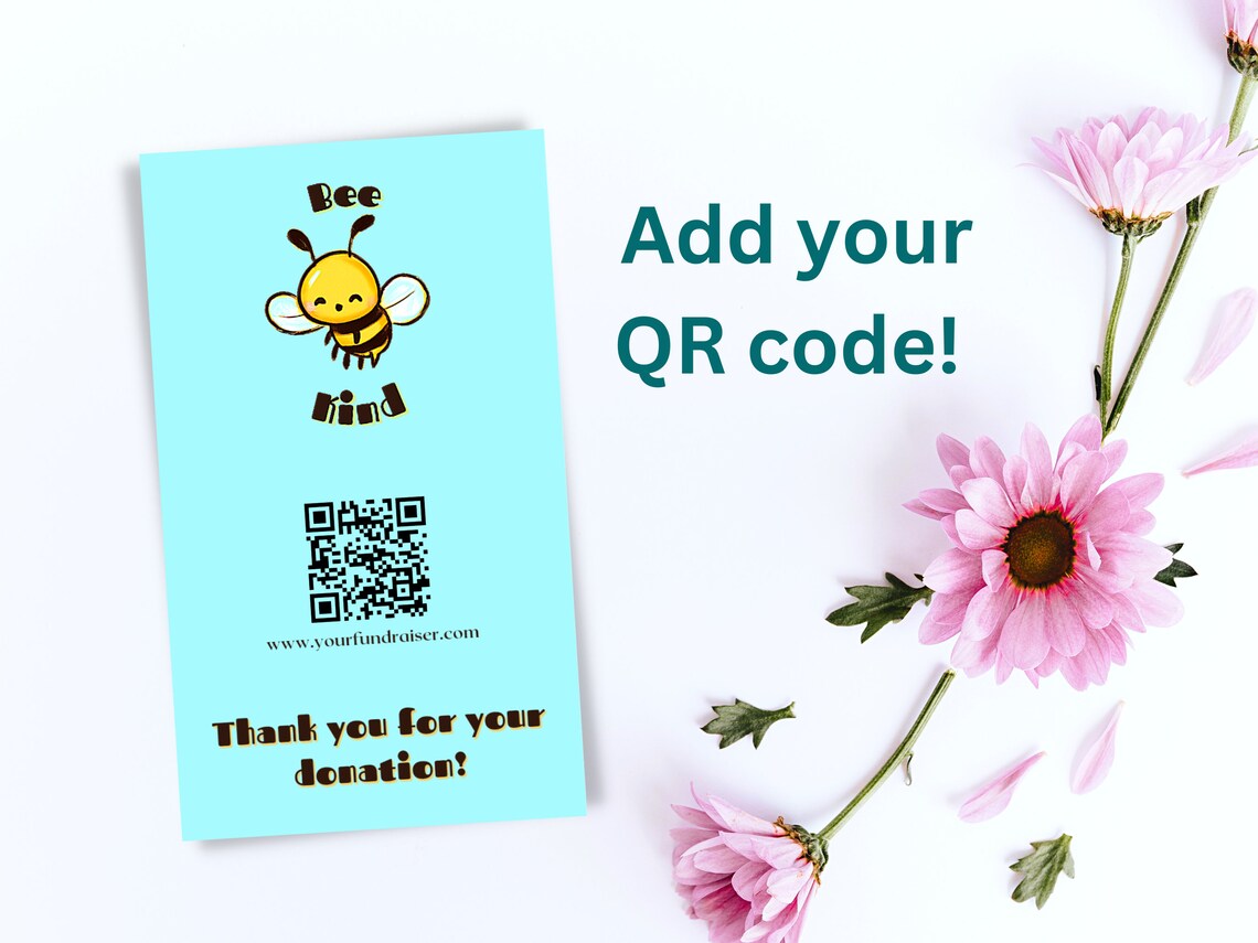 Printable Fundraiser Card With QR Code - Etsy