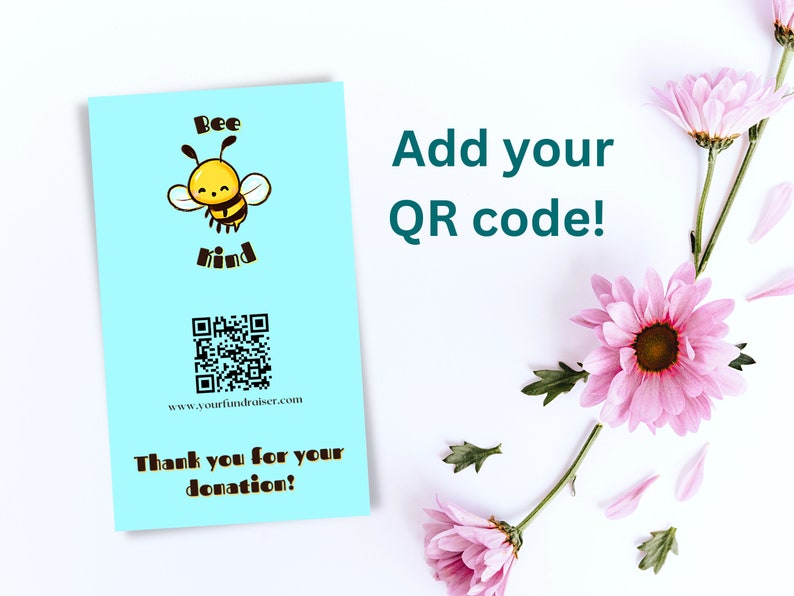 Printable Fundraiser Card With QR Code - Etsy