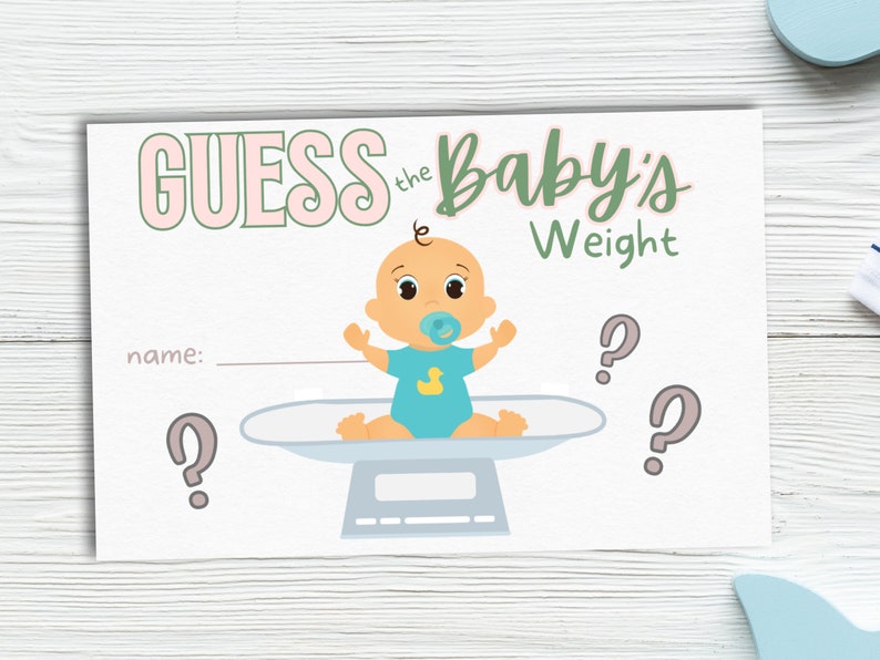 Guess the Weight & Due Date Baby Shower Games (printable) - Etsy