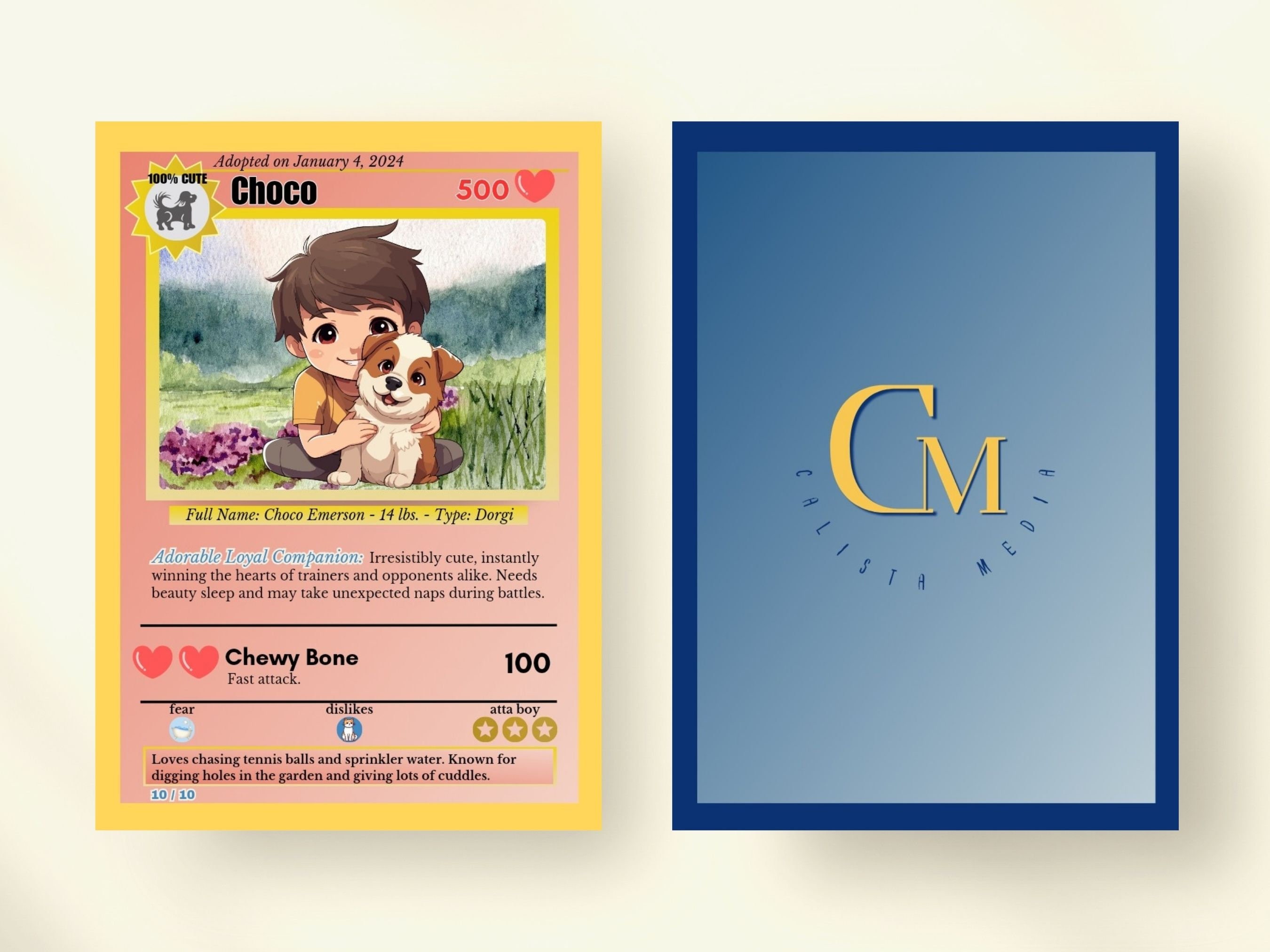 Cute Trading Card Game TCG Template - Fun DIY Pet Portraits - Great ...