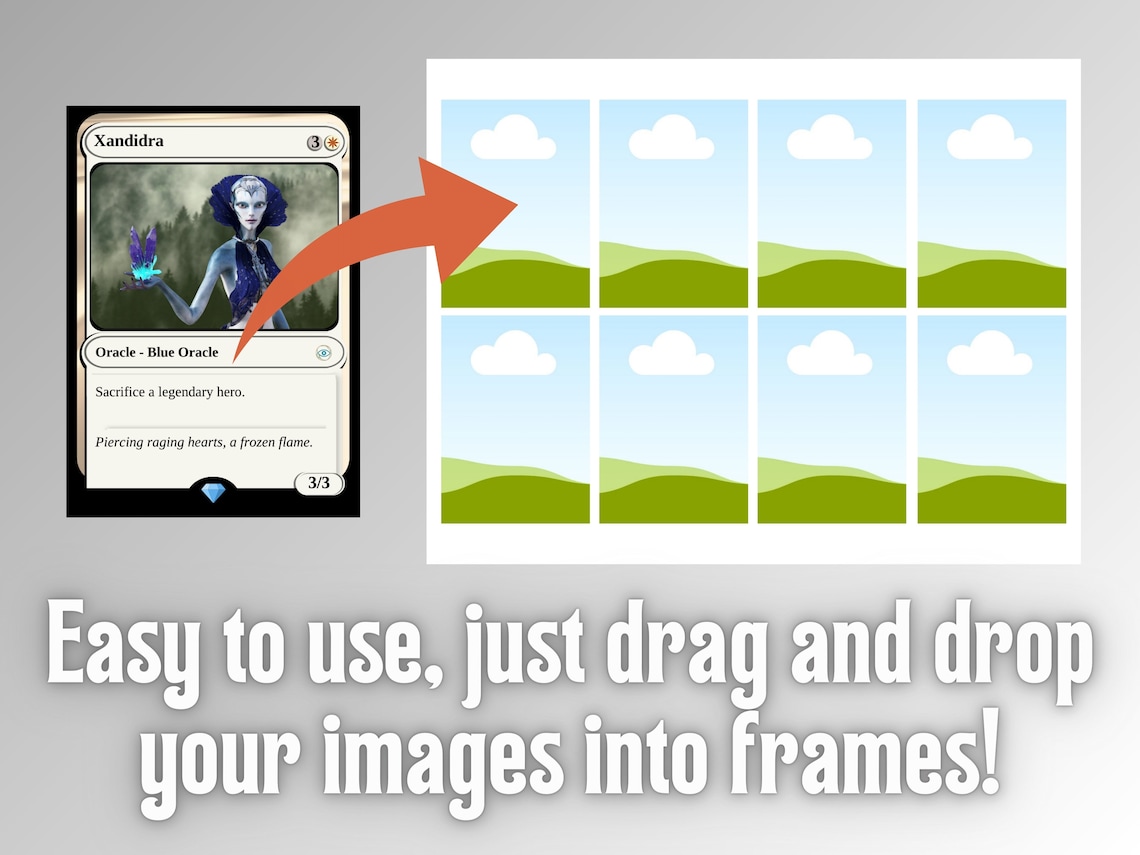DIY Trading Card Template | 2.5x3.5" Printable (canva, Instant Download ...