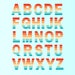 Retro Font PNG Uppercase Throwback Letters A to Z Printable for ...